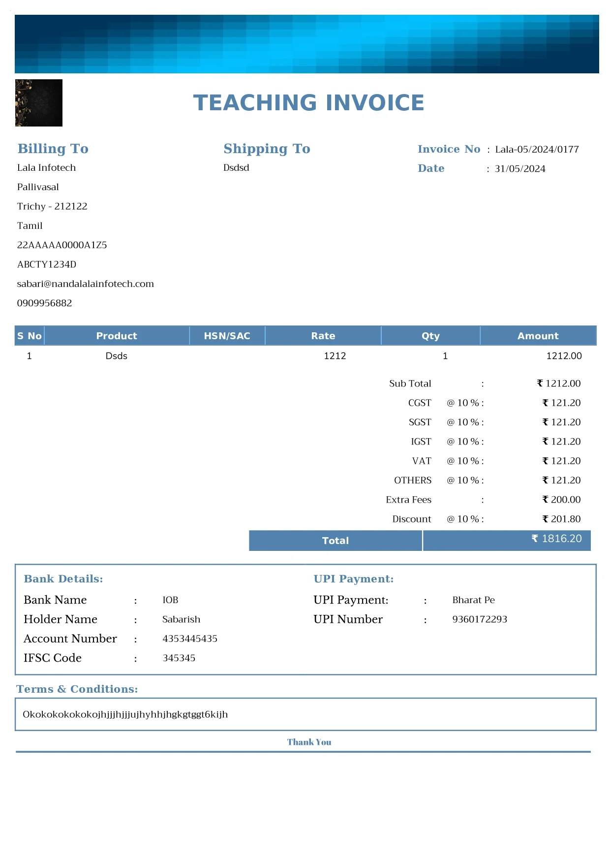 Invoice Free | Teaching Invoice Generator,Creator,Maker