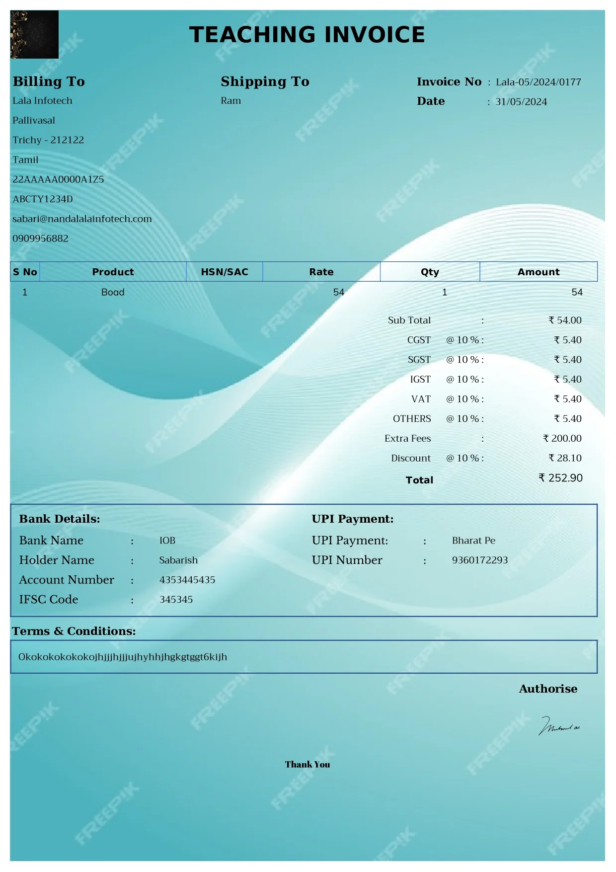Invoice Free | Teaching Invoice Generator,Creator,Maker